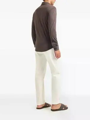 Orlebar Brown Sebastian Long-sleeve Merino-wool Polo Shirt - Brown
