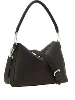 Fendi Ff Logo Leather Shoulder Bag - Brown