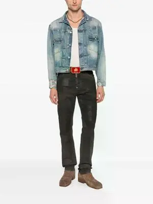 Dsquared2 Leatherette Faded Patchwork Jeans