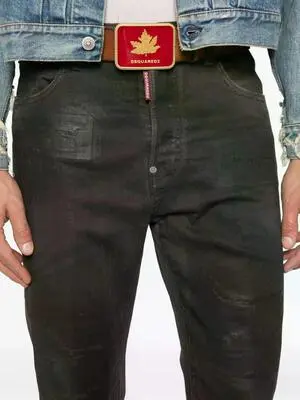 Dsquared2 Leatherette Faded Patchwork Jeans