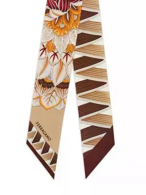 FERRAGAMO Floral-print Silk Scarf - Neutrals