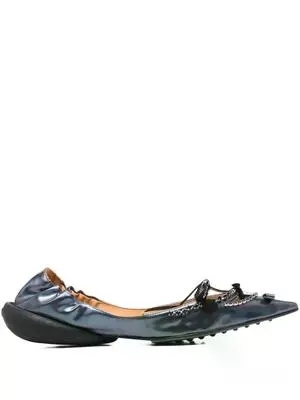 13 09 SR Milky Embellished Pointed-toe Ballet Flats - Blue