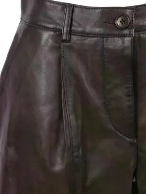 P.a.r.o.s.h Pleated Leather Bermuda Shorts