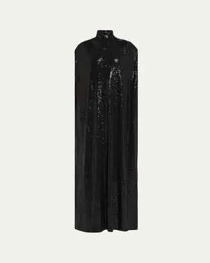 Michael Kors Cap-sleeve Sequined Gown