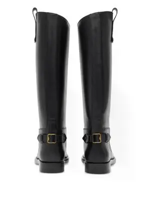 Burberry Cavalier Leather Knee-high Boots - Black