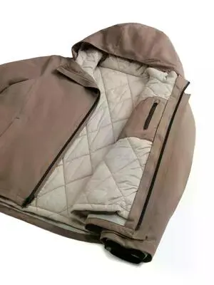Woolrich Quilted Hooded Jacket - Brown