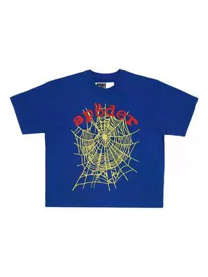 SP5DER Spider Web Logo T-shirt - Blue