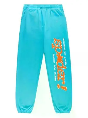 SP5DER Rhinestone-embellished Logo Track Pants - Blue