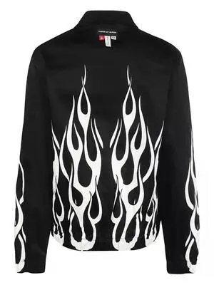 VISION OF SUPER Flame-print Zip-front Jacket