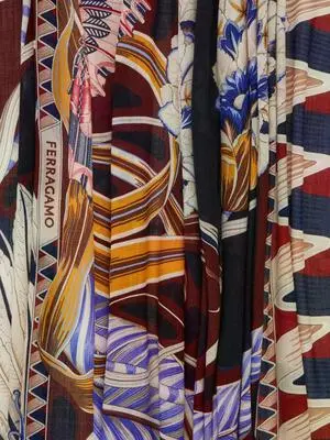 FERRAGAMO Floral-print Fringed Scarf