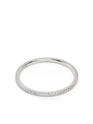 Le Gramme 18kt White Gold Diamond Pavé Ring - Silver