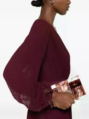 TWINSET Pleated Spotted-panel Midi Dress
