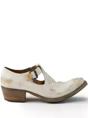 Prada Buckle-detail Stitched Loafers