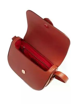 LANCEL Sienna Leather Flap Satchel - Brown