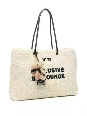 V°73 Teddy-embellished Shearling Tote