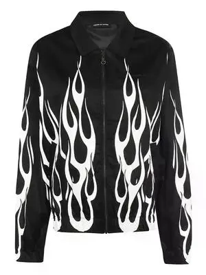 VISION OF SUPER Flame-print Zip-front Jacket