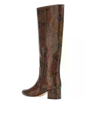 TWINSET 50mm Snake-print Block-heel Boots