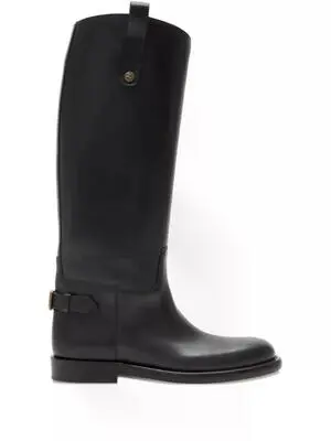 Burberry Cavalier Leather Knee-high Boots - Black