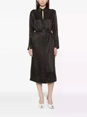 Fendi Ff Jacquard Belted Dress