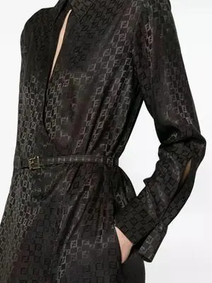 Fendi Ff Jacquard Belted Dress