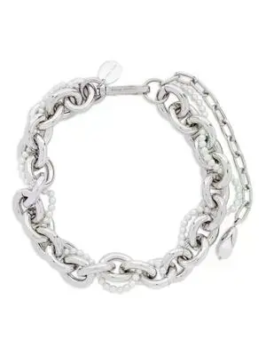 Simone Rocha Chain Pearl Choker Necklace - Silver