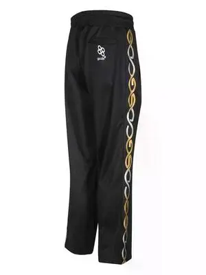 Gcds Chain-print Elasticated-waistband Track Pants - Black