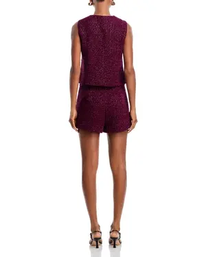 Aqua Boucle Tweed Shorts