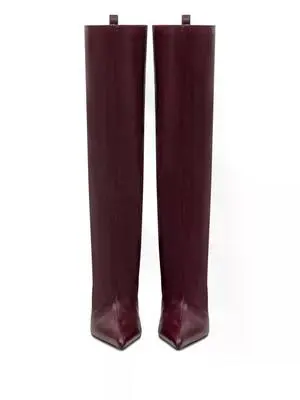 Attico 65mm Leather Pointed-toe Boots - Red