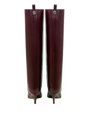 Attico 65mm Leather Pointed-toe Boots - Red