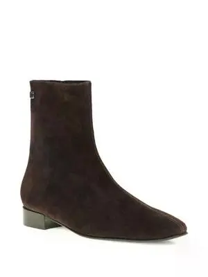 CAREL Zip-detail Suede Ankle Boots - Brown