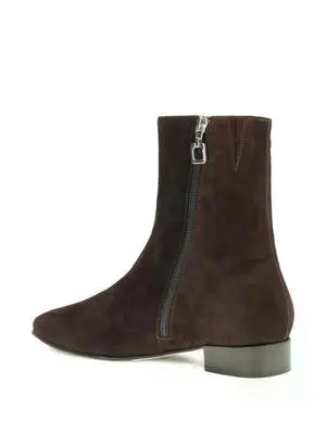CAREL Zip-detail Suede Ankle Boots - Brown