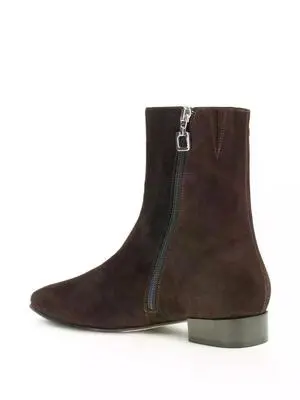 CAREL Zip-detail Suede Ankle Boots - Brown