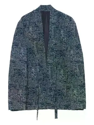 MAHARISHI 6242 Sashiko Open-front Strap Shirt With Abstract Pattern