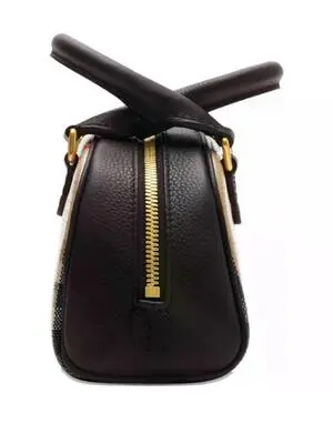 Burberry Highlands Check Tote Bag With Equestrian Knight Design