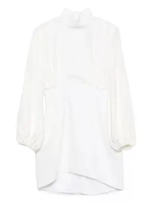 VESTIAIRE D'UN OISEAU LIBRE High-neck Balloon-sleeve Dress - White