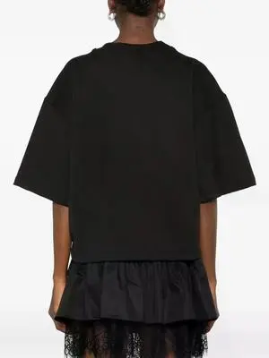 HAMZA Rose-embellished T-shirt - Black