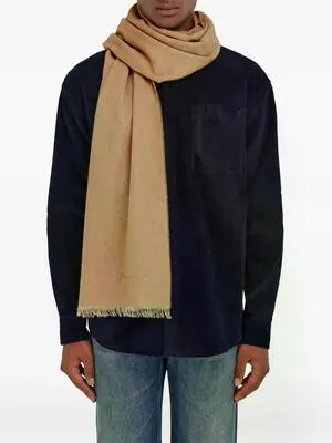 FERRAGAMO Chevron-pattern Fringed Scarf - Neutrals