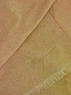 FERRAGAMO Chevron-pattern Fringed Scarf - Neutrals