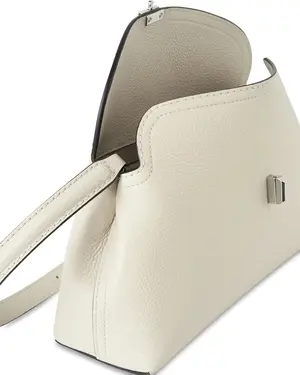 TOTEME T-lock Grained-leather Convertible Clutch - Milk Grained-leather