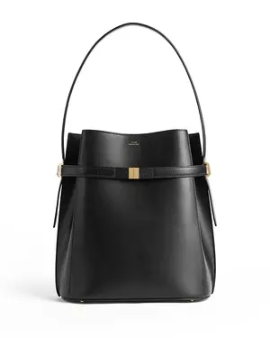 Black Leather Bucket Bags