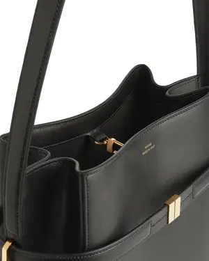 TOTEME Belted Leather Bucket Bag - Dark Brown