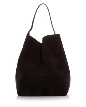 TOTEME Belted Suede Tote - Chocolate