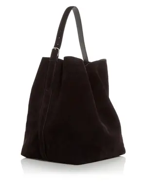 TOTEME Belted Suede Tote - Chocolate