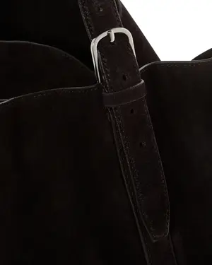 TOTEME Belted Suede Tote - Chocolate