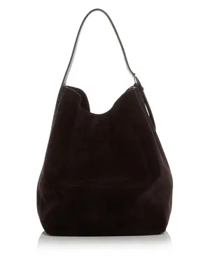 TOTEME Belted Suede Tote - Chocolate