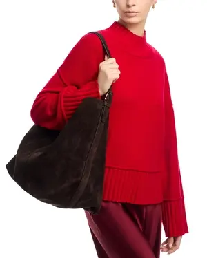 TOTEME Belted Suede Tote - Medium Grey