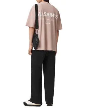 ALLSAINTS Oversized Xander Logo Tee - Soft Pink
