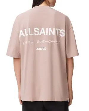 ALLSAINTS Oversized Xander Logo Tee - Soft Pink