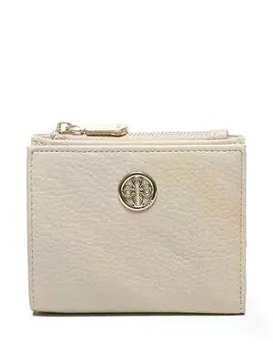 V°73 Zip-top Logo-plaque Wallet - White