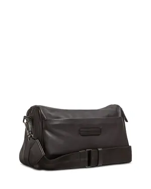 Zegna Secondskin Leather Crossbody - Dark Brown